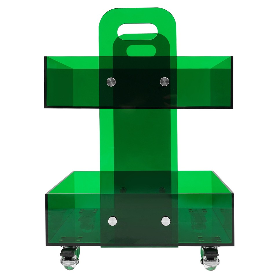 Acrylic Rolling Cart with Wheels Mobile Storage Organizer Green Bedside ...