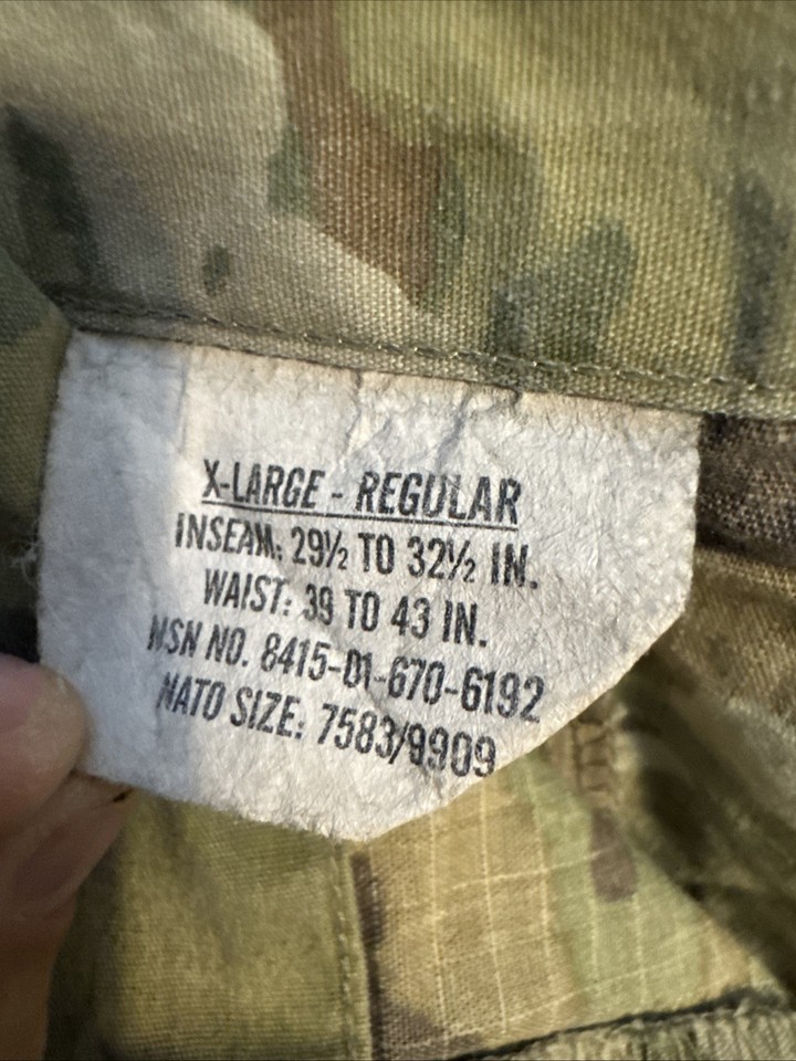 XLarge Regular Army USAF IHWCU Hot Weather OCP Combat Uniform Pants ...