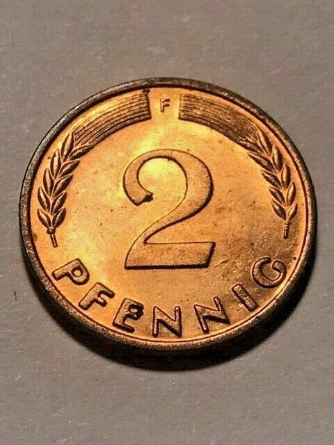 1961-F Germany 2 Pfennig AU #12456 | eBay