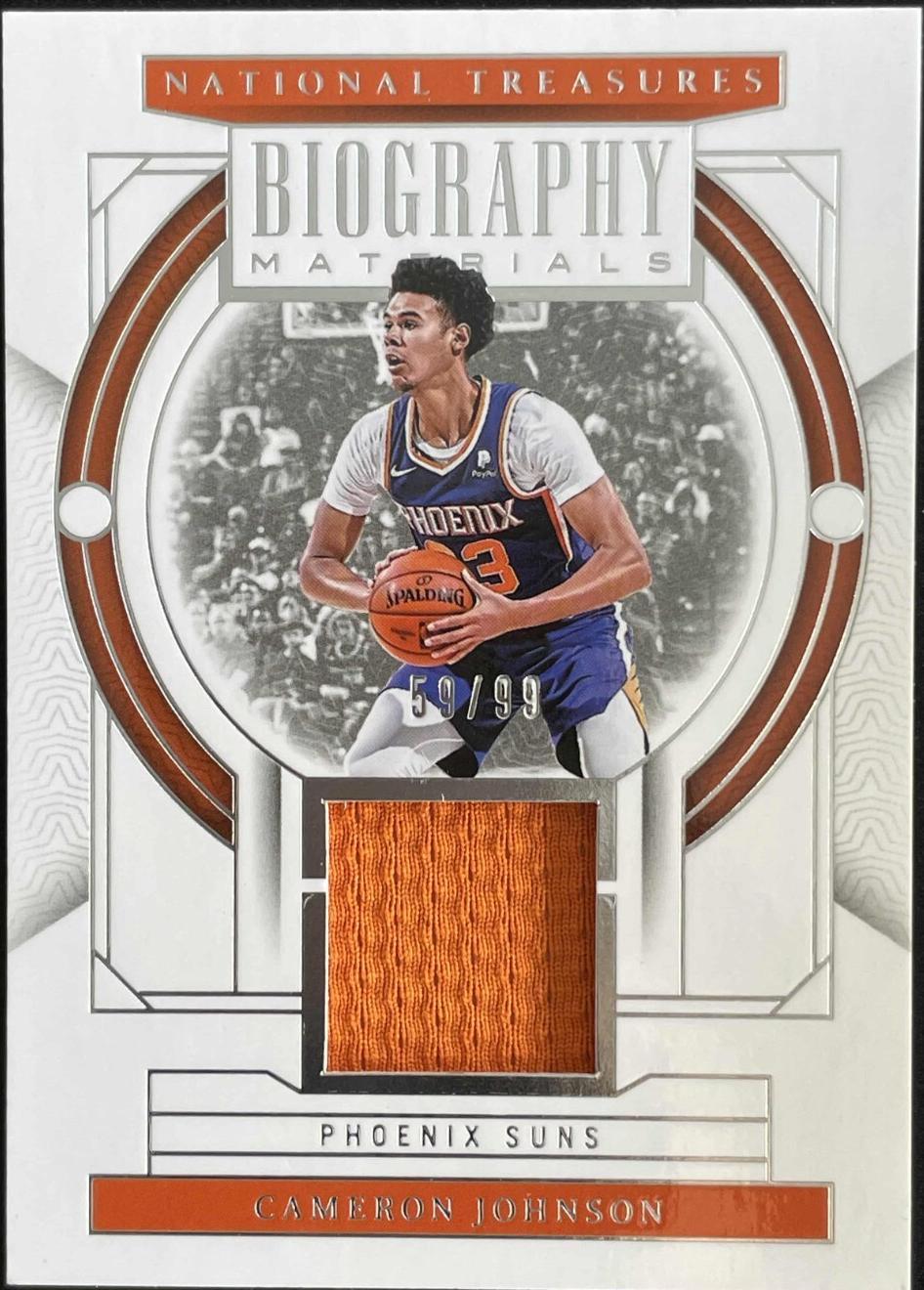 2023-24 Panini National Treasures - Biography Materials Cameron Johnson ...