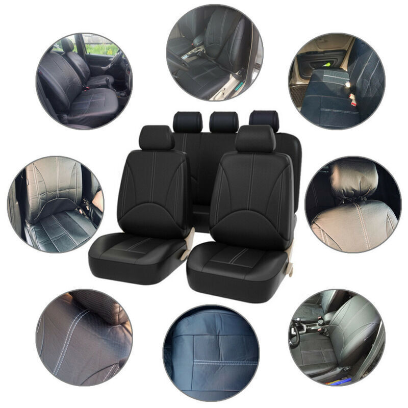 3 Row 7 Seats 2 Row 5-Seats Car Seat Covers Protect SUV Van Full Set PU ...
