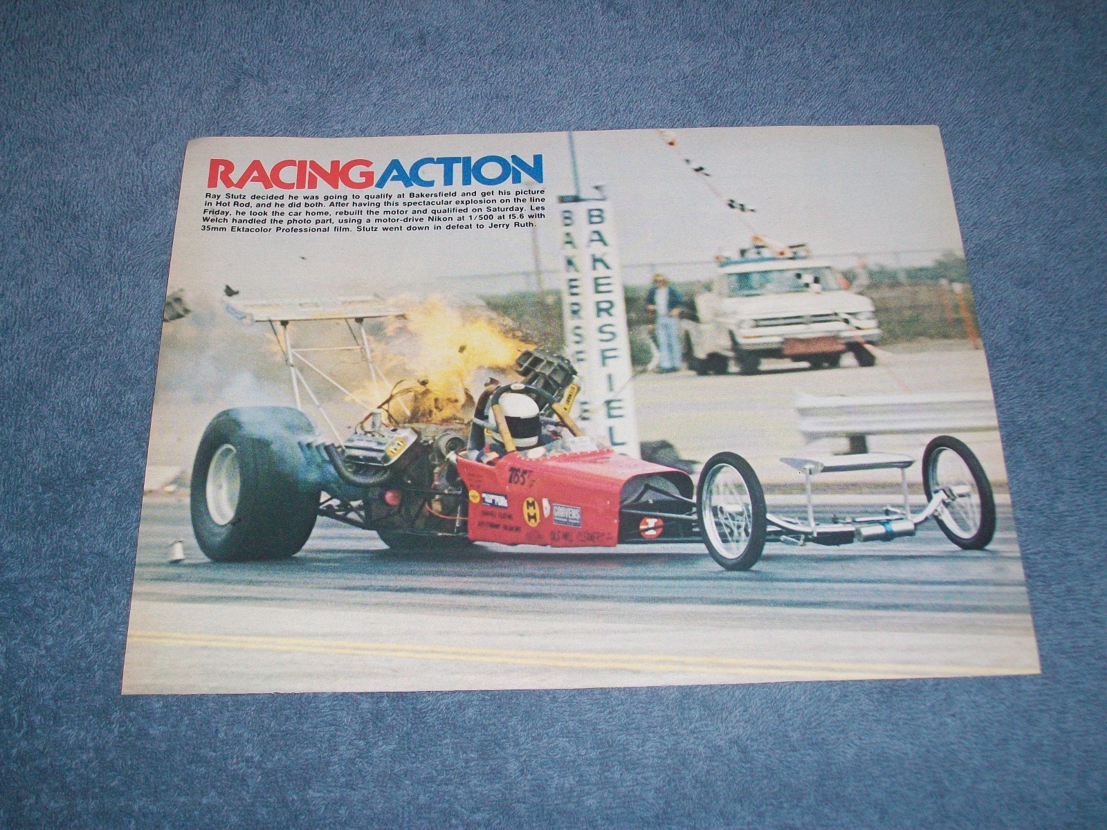 1973 Vintage Magazine Print Picture of Ray Stutz Dragster Blower ...