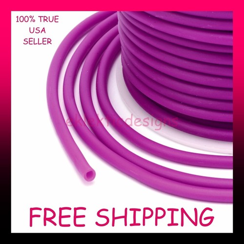 2mm OD 1mm ID 1m/38" Length Grape Purple Flex Hollow Rubber Tubing Wire ...