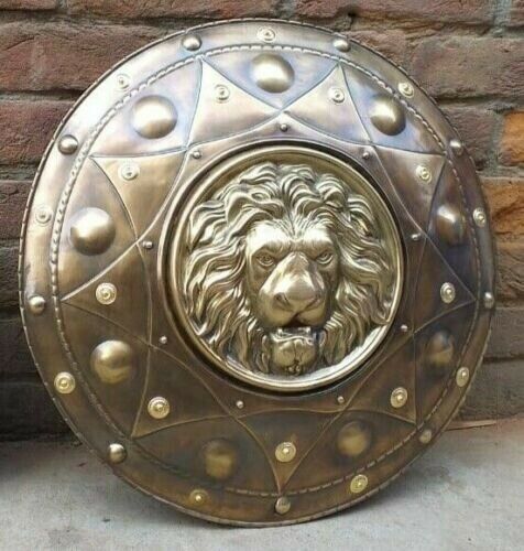 Roman Greek Lion Warrior Shield Armor Shield 24" Lion Head Halloween ...