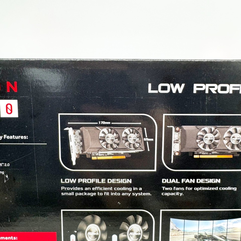 ASRock AMD Radeon RX 550 Low Profile 4GB Graphics Card GDDR5 (RX550 LP ...