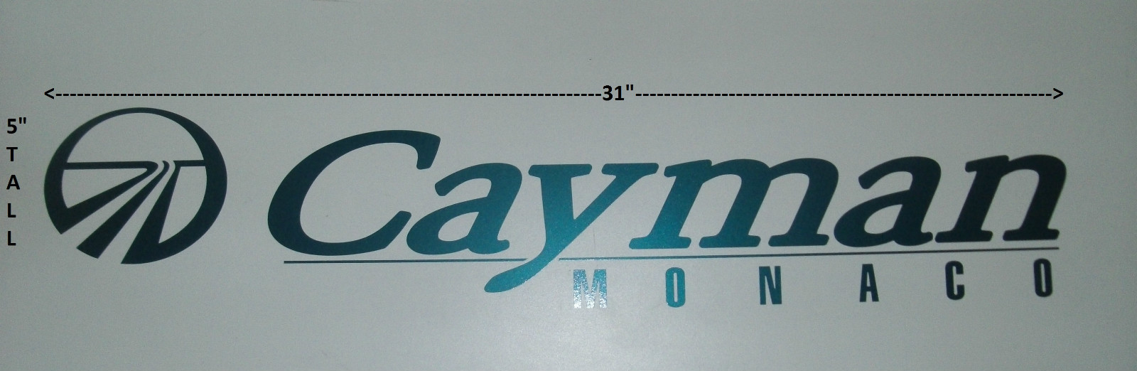 MONACO CAYMAN RV MOTORHOME CAMPER DECAL LOGO LEGEND 31 X 5 GREENISH ...