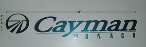 MONACO CAYMAN RV MOTORHOME CAMPER DECAL LOGO LEGEND 31 X 5 GREENISH ...
