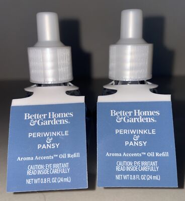2 Better Homes & Gardens PERIWINKLE & PANSY Fragrance Plug Oil Refill ...