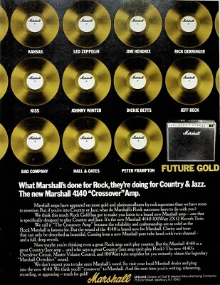 1978 Marshall Amplifiers Led Zeppelin Hendrix Kiss Jeff Beck Kansas ...