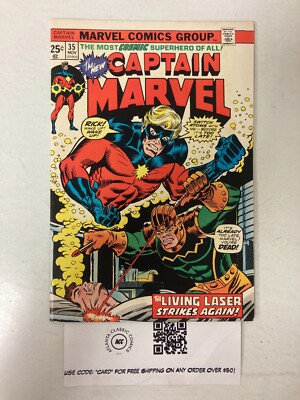 CAPTAIN MARVEL #35 Bronze Age Comic Book 1972 VG-FN Marvel Comics Group ...