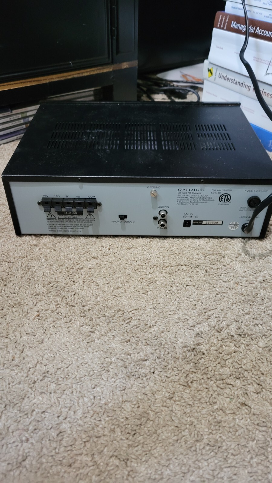 Optimus PA 20 Watt Amplifier MPA-40 | eBay