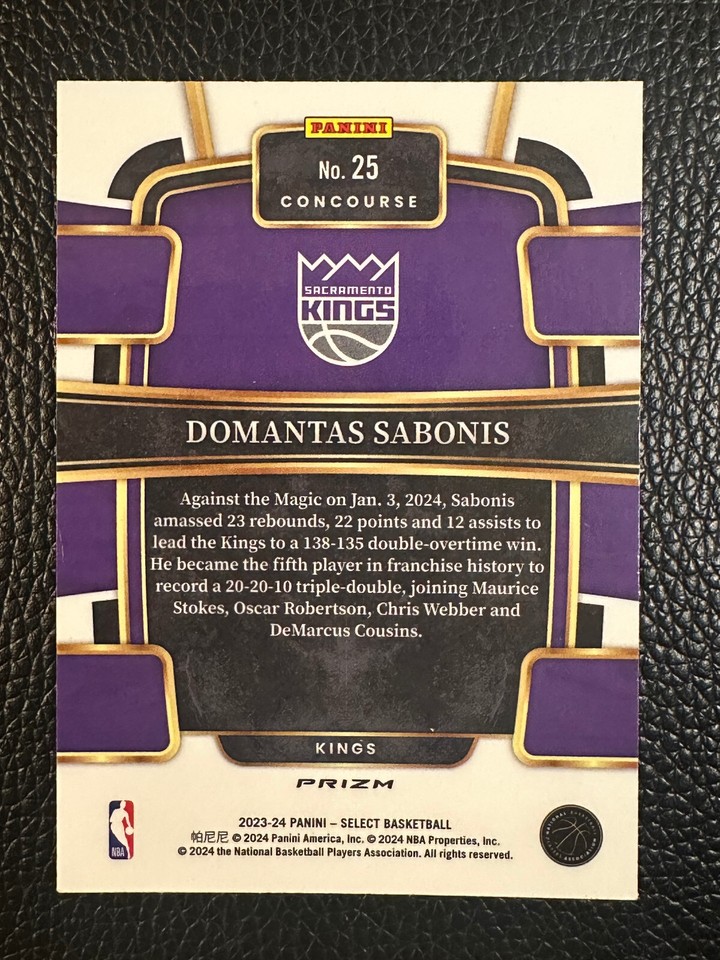 2023 Panini Select Tiger Prizm #25 Domantas Sabonis SP Case Hit | eBay