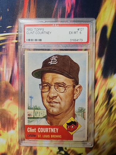 1953 Topps Clint Courtney PSA 6 EX-MT #127 Browns | eBay
