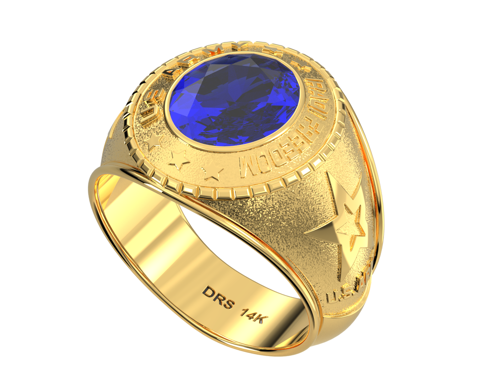 Iraqi Freedom Men's 14k Yellow or White Gold US Army Military Solid ...