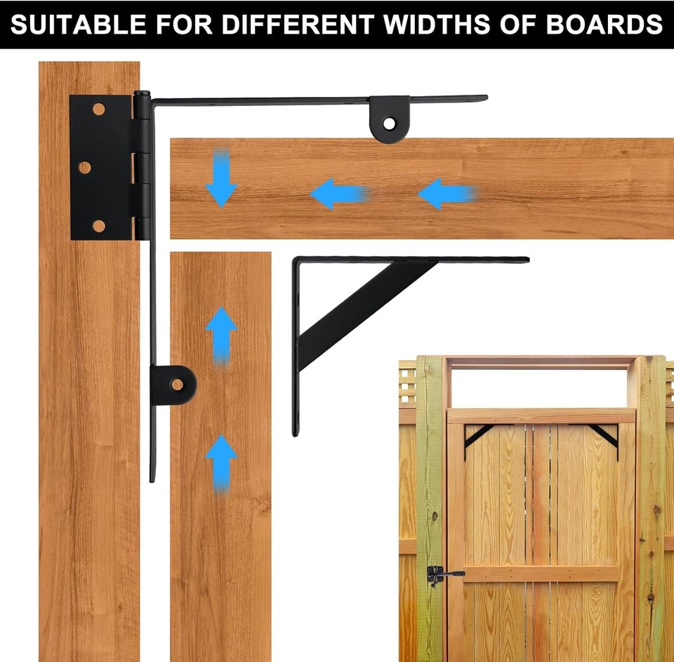 Gate Hardware Kit Wood Fence Gate Corner Brace Bracket Anti Sag Gate ...
