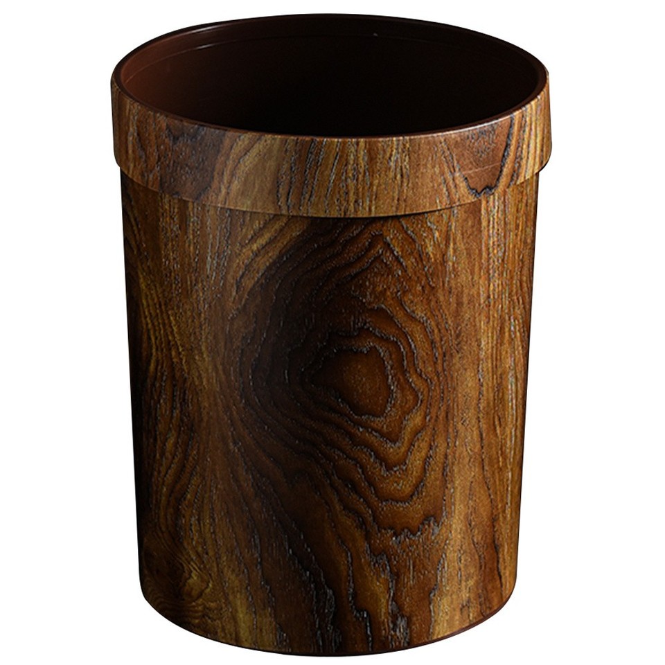 Creative Grain Pattern Plastic Trash Can Large Uncovered Rubbish Bin ...