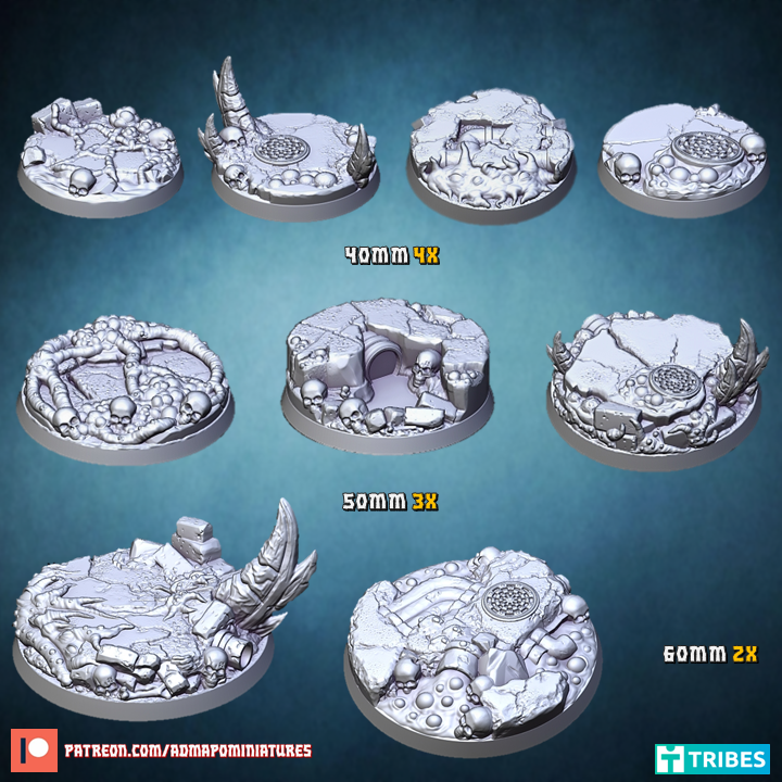 Plague Nurgle themed Scenic Bases for Wargaming Sc-Fi Demon Basing Bits ...