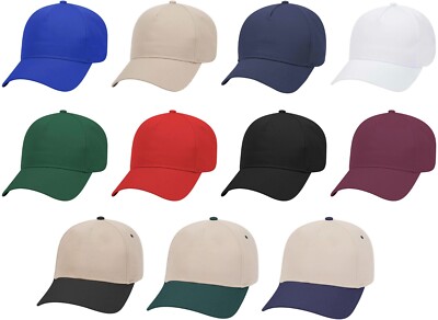 Cotton Twill Constructed Low Crown Baseball Cap Curved Bill Blank ...