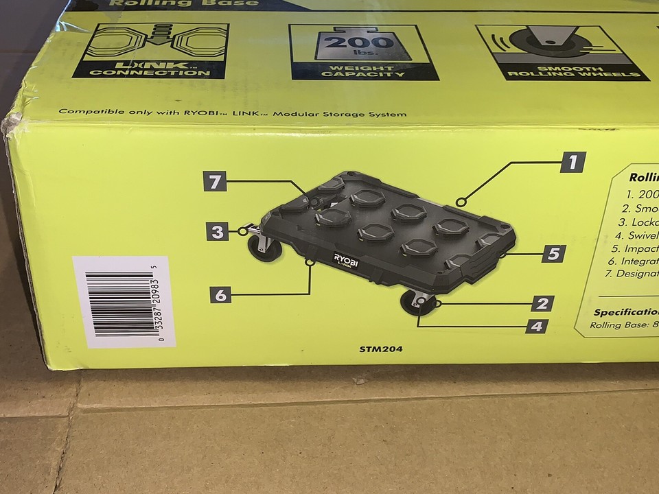 RYOBI Rolling Base Modular Wheel Dolly 18" Multi-Purpose 200 lb ...