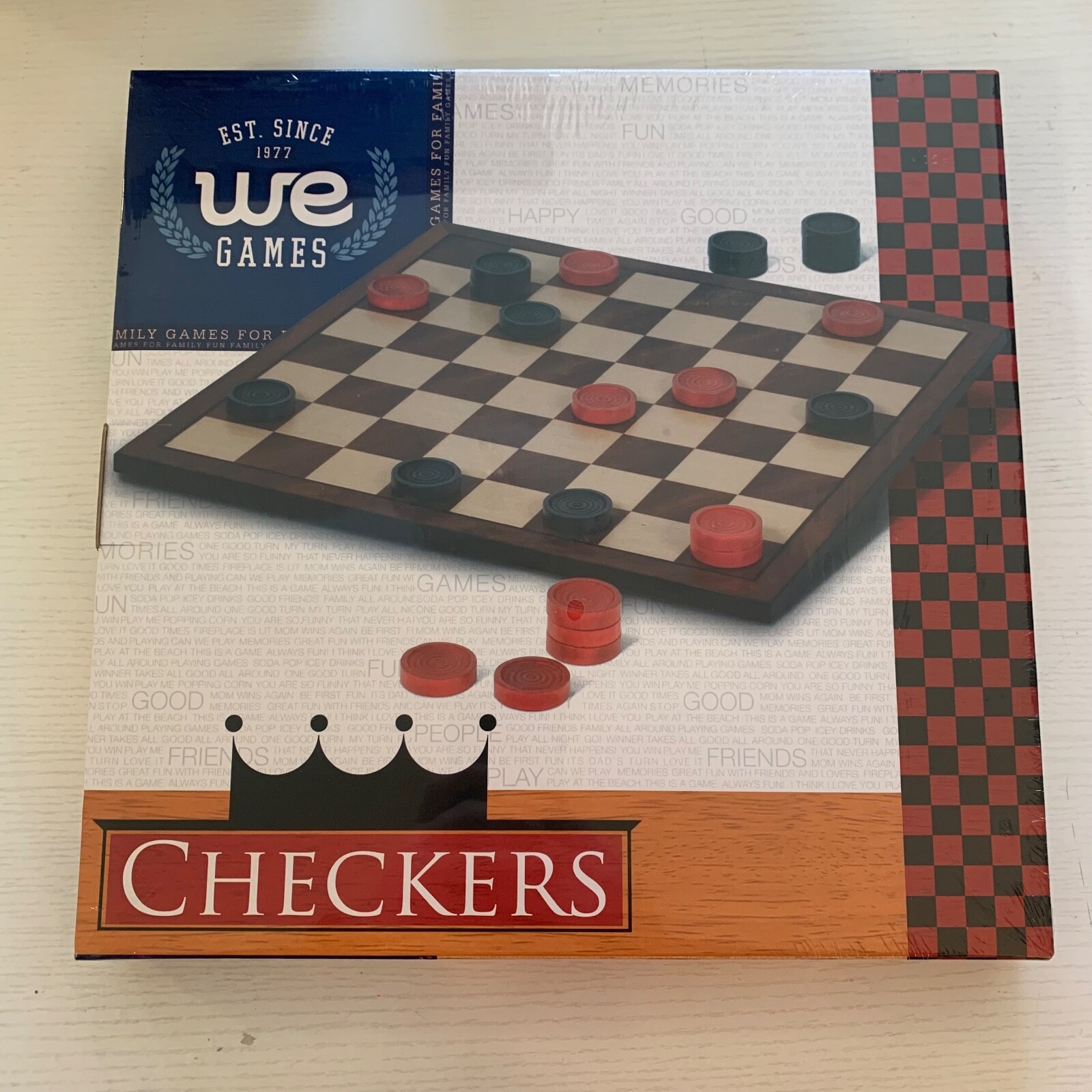 New WE Games Wooden Board Checkers Game Wooden Checkers | eBay