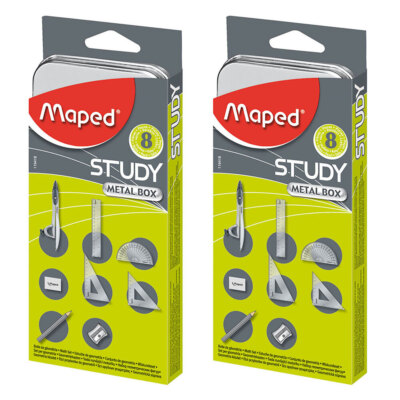 2x 8pc Maped Mathematical Instruments Study Set School Ruler/Pencil w ...