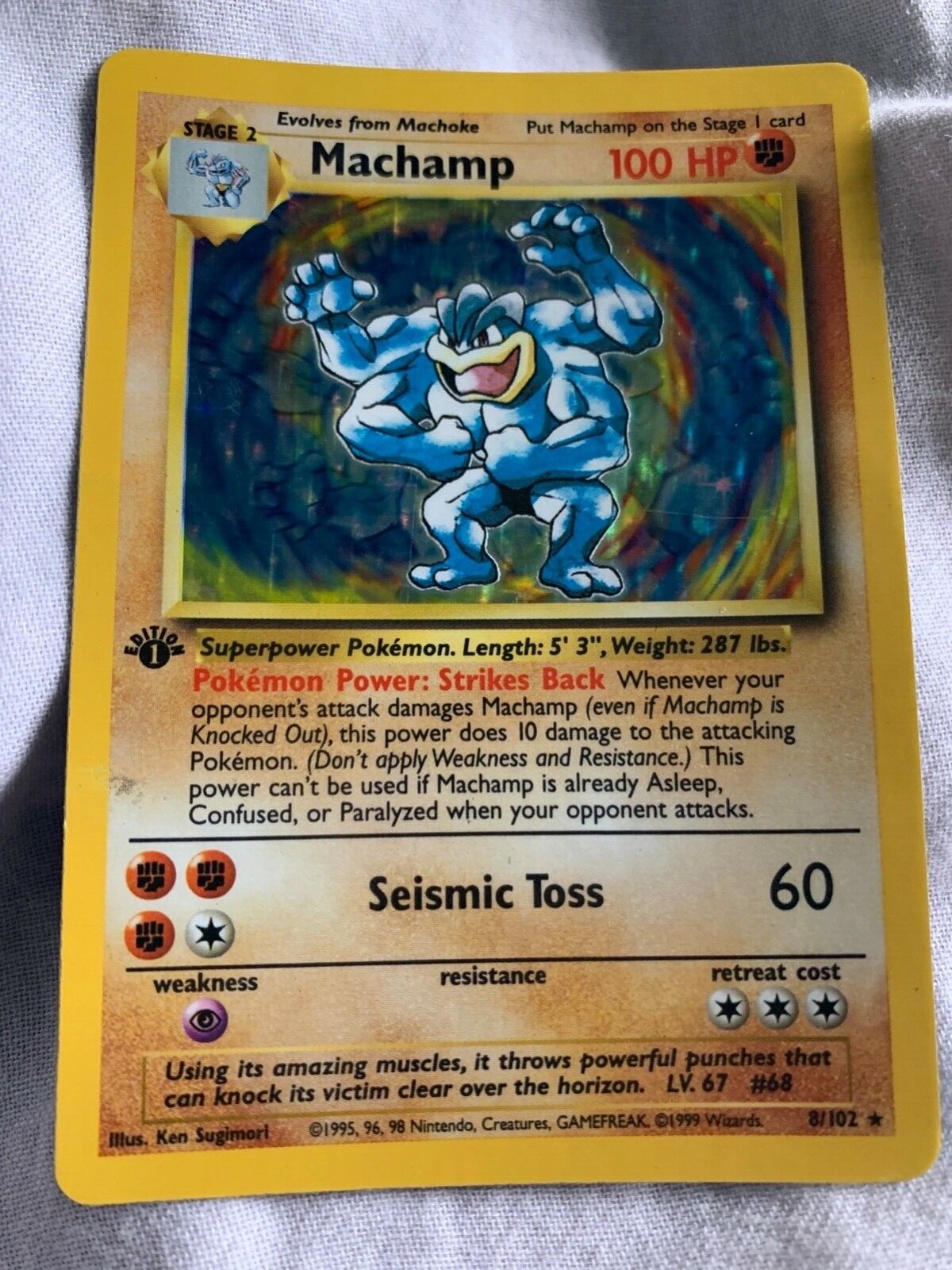 Pokemon Card Machamp first edition hologram first generation | eBay