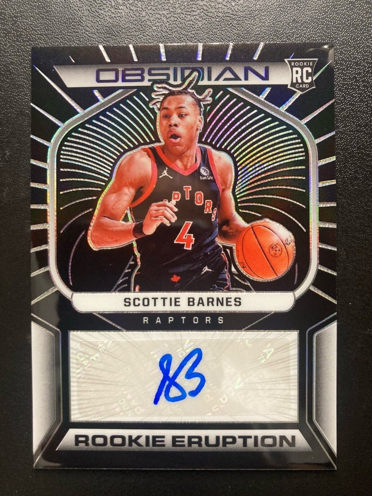 2021-22 Scottie Barnes #11/149 Obsidian Rookie Eruption Auto Toronto ...
