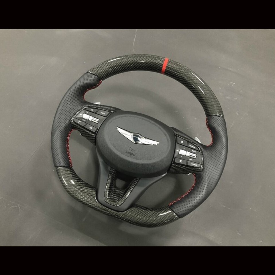 Real Carbon Fiber D cut Steering wheels For Hyundai Genesis G70 2017 ...