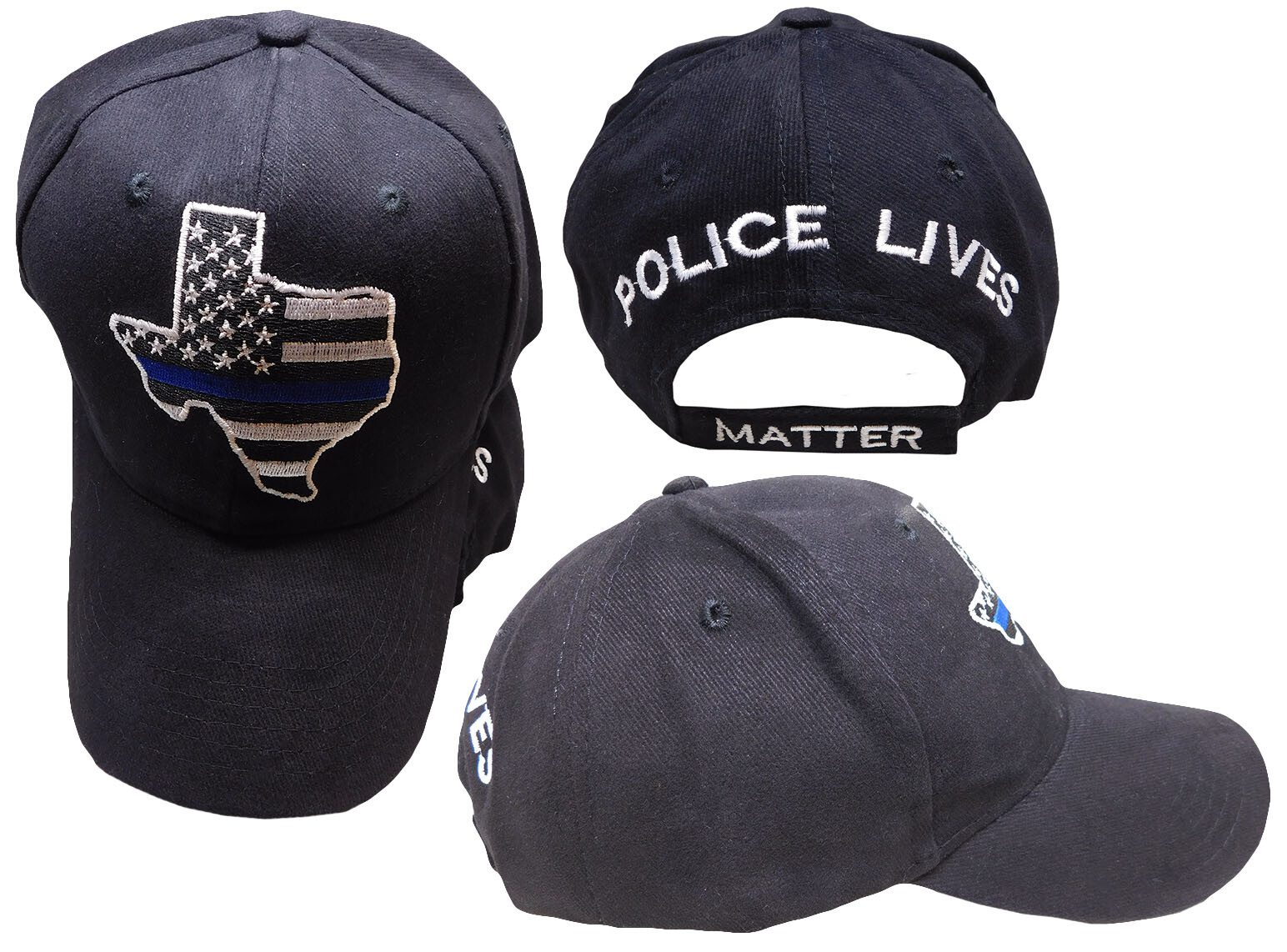 Police Lives Matter State of Texas Memorial Thin Blue Line Embroidered ...