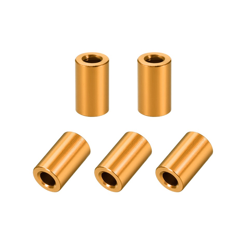 5pcs Round Columns Spacer Aluminum Threadless 3.1x6x10mmID*AD*H Gold ...