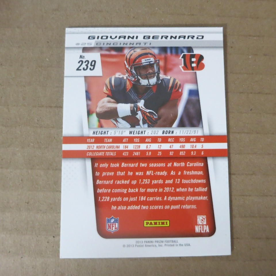 Giovani Bernard RC 2013 Panini Prizm #239 Cincinnati Bengals UNC | eBay