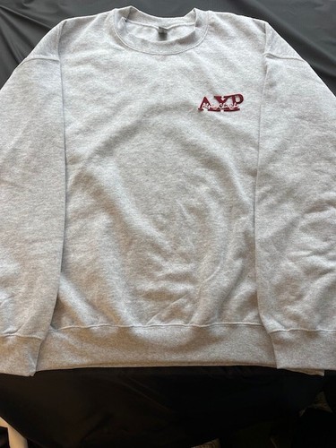 Alpha Chi Rho Ash Gray Crewneck w/Embroidered Letters sz Large | eBay