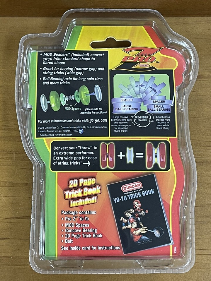 Duncan Pro Z Translucent Neon Green Yo-Yo with Mod Spacers and Trick ...
