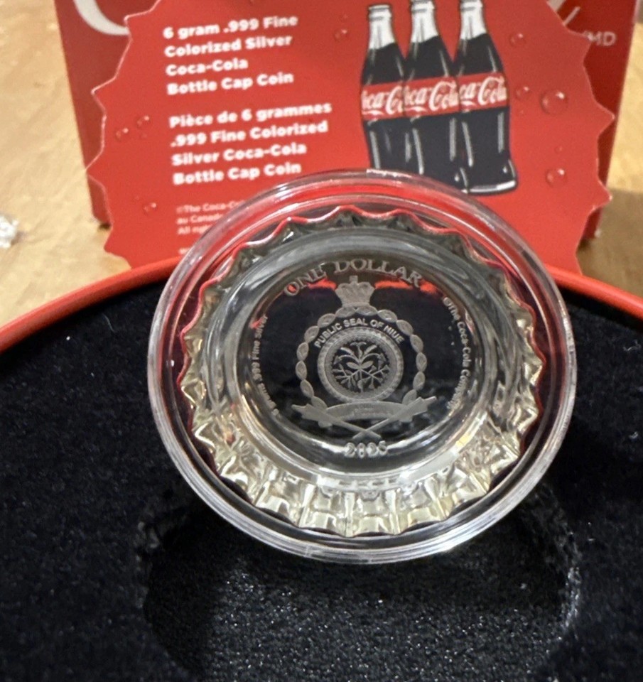 2025 Niue Officially Licensed Coca Cola® Bottle Cap $1 Dollar Silver ...