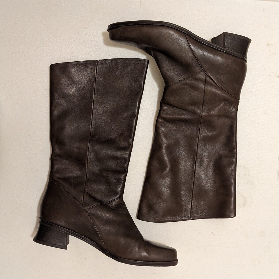 Markon Shay Leather Tapered Mid-Calf Riding Boots Sz 8M | eBay