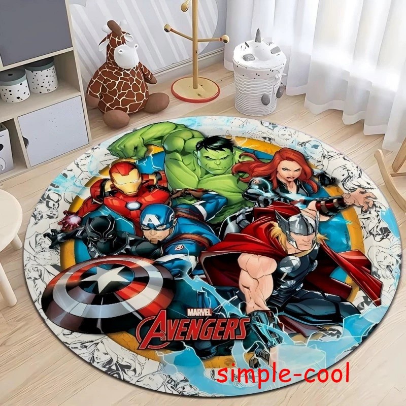 Marvel The Avengers Spiderman Round Mat Bedroom Carpet Doormat Chair ...