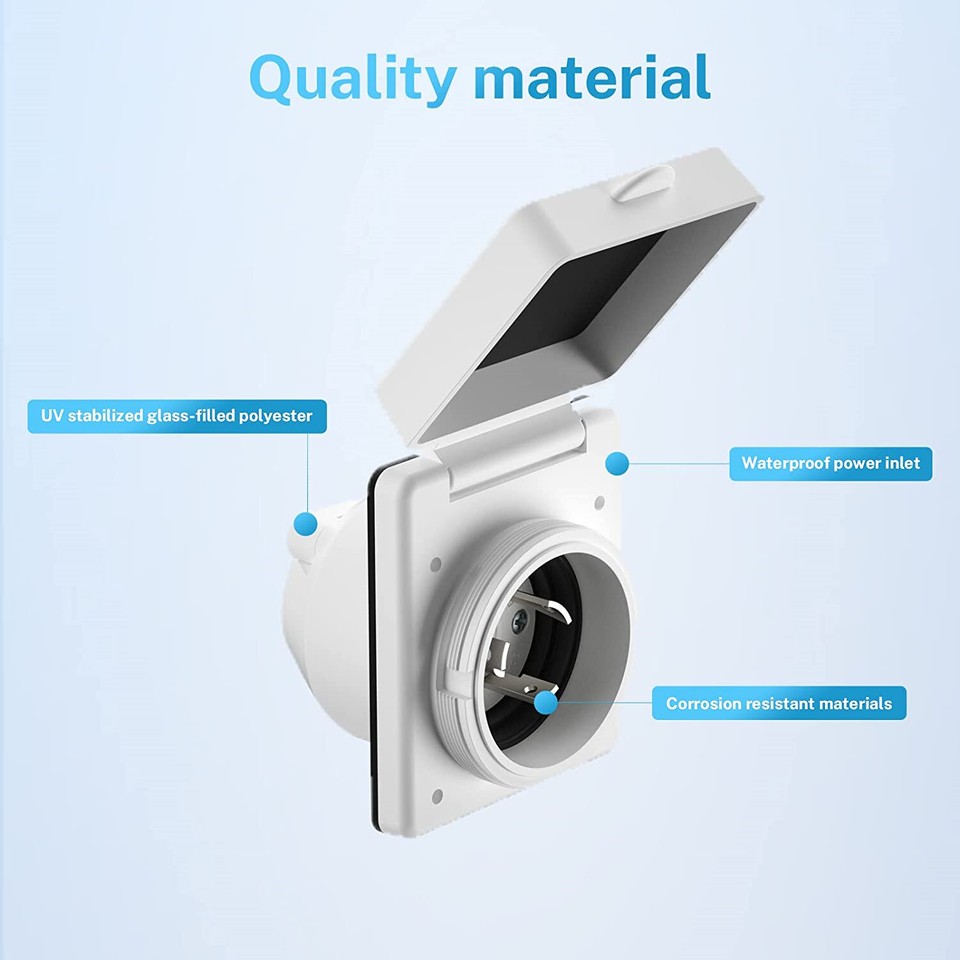 RV Power Twist Lock Plug Inlet 30 AMP Male Inlet Plug Connector ...