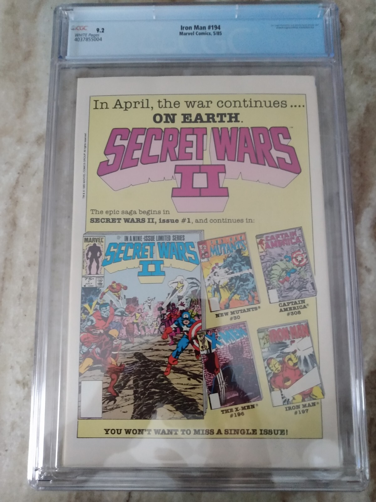 Iron Man #194 CGC 9.2 White 1985 1st app Scourge & Alice Nugent ...