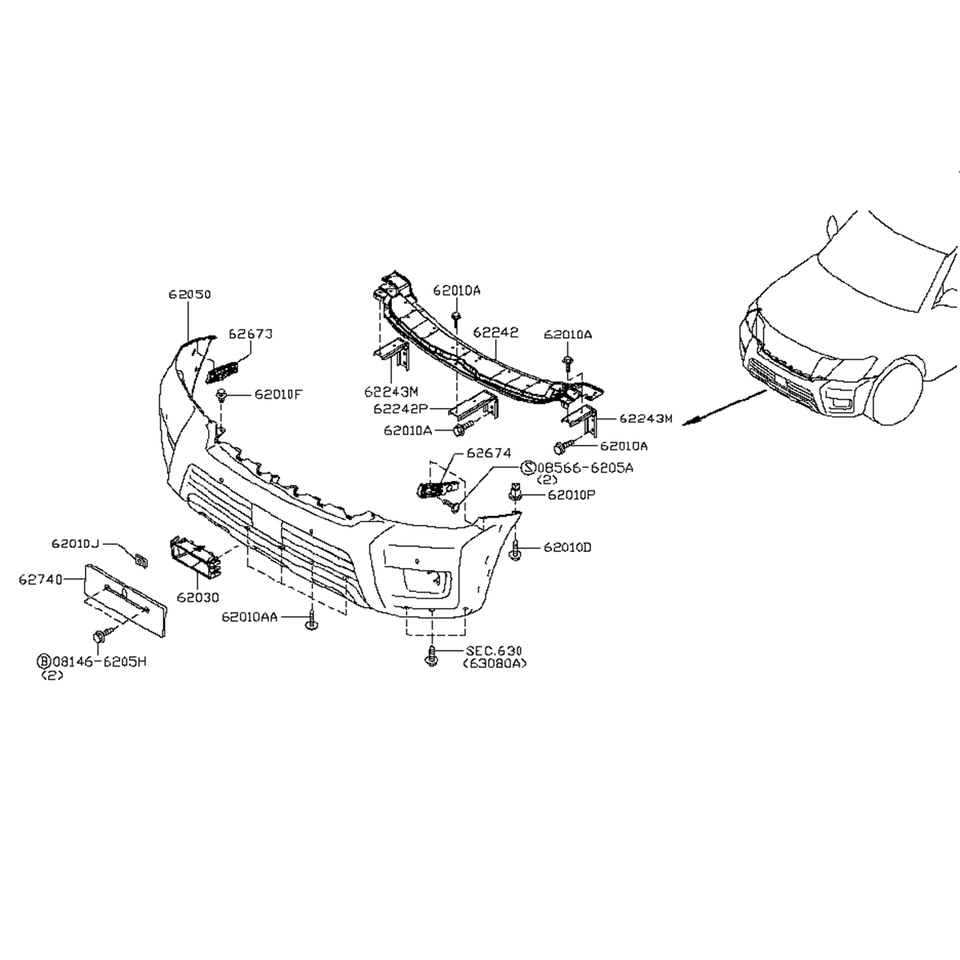 Left Front Bumper Bracket Holder Retainer Support For Nissan Armada ...