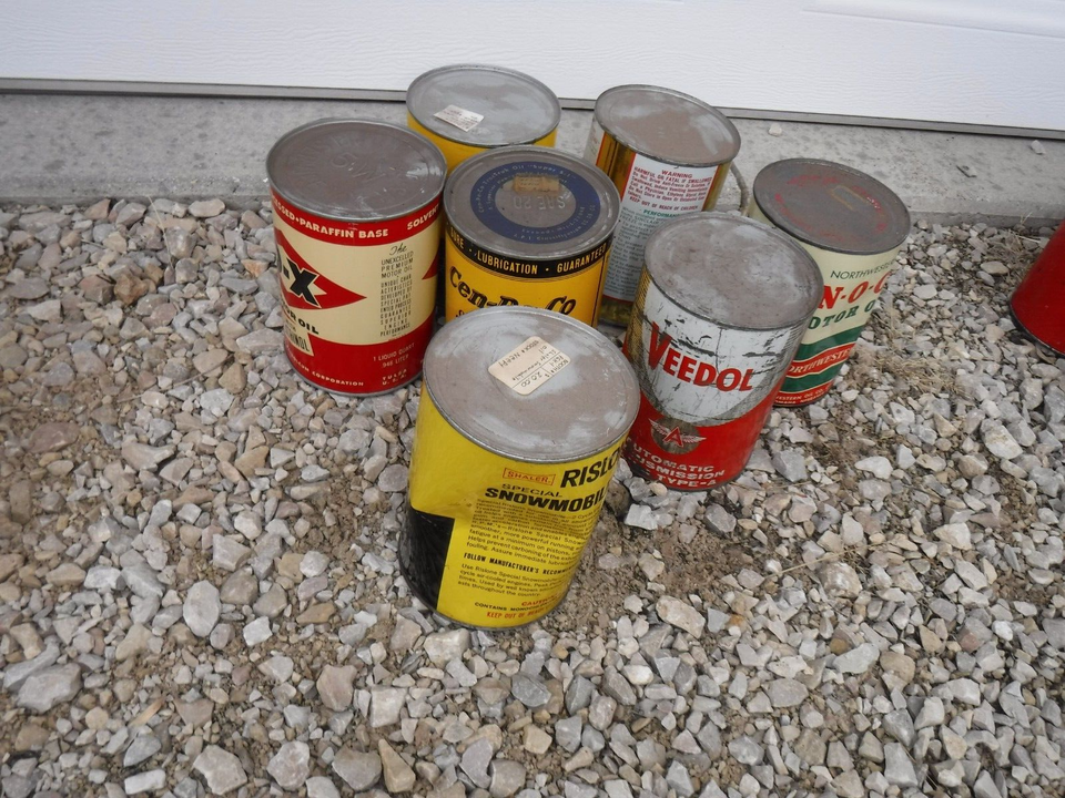 STANDARD OIL DISPLAY RACK W/ QUART SIZE MOTOR OIL CANS GAS STATION ...