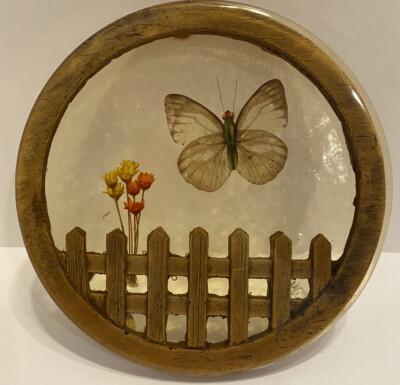 Vtg Lucite Butterfly Floral Gamut Designs Trivet Coaster USA Acrylic | eBay