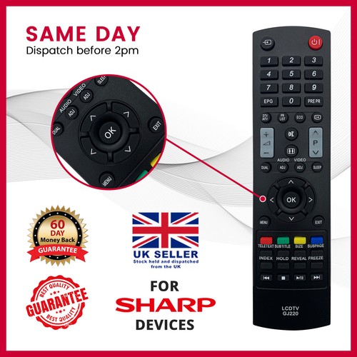 Remote Control For Sharp GJ220 (9JR9800000005 ) LC19LE430E LC22LE320 LC32LE430E | eBay