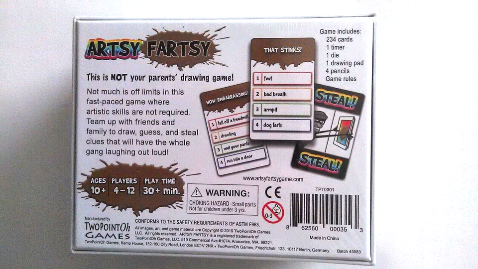Artsy Fartsy - TwoPointOh Drawing Family Game - Brand New & Sealed | eBay
