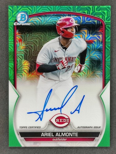 2023 Topps Bowman Chrome ARIEL ALMONTE Prospect Green Mojo Auto /99 # ...