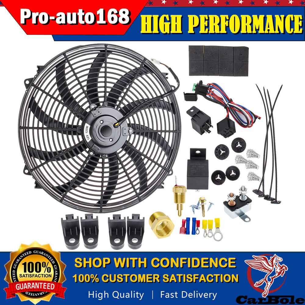 16" Inch Electric Radiator Fan Pusher Puller 120w High Power Motor 3500 ...