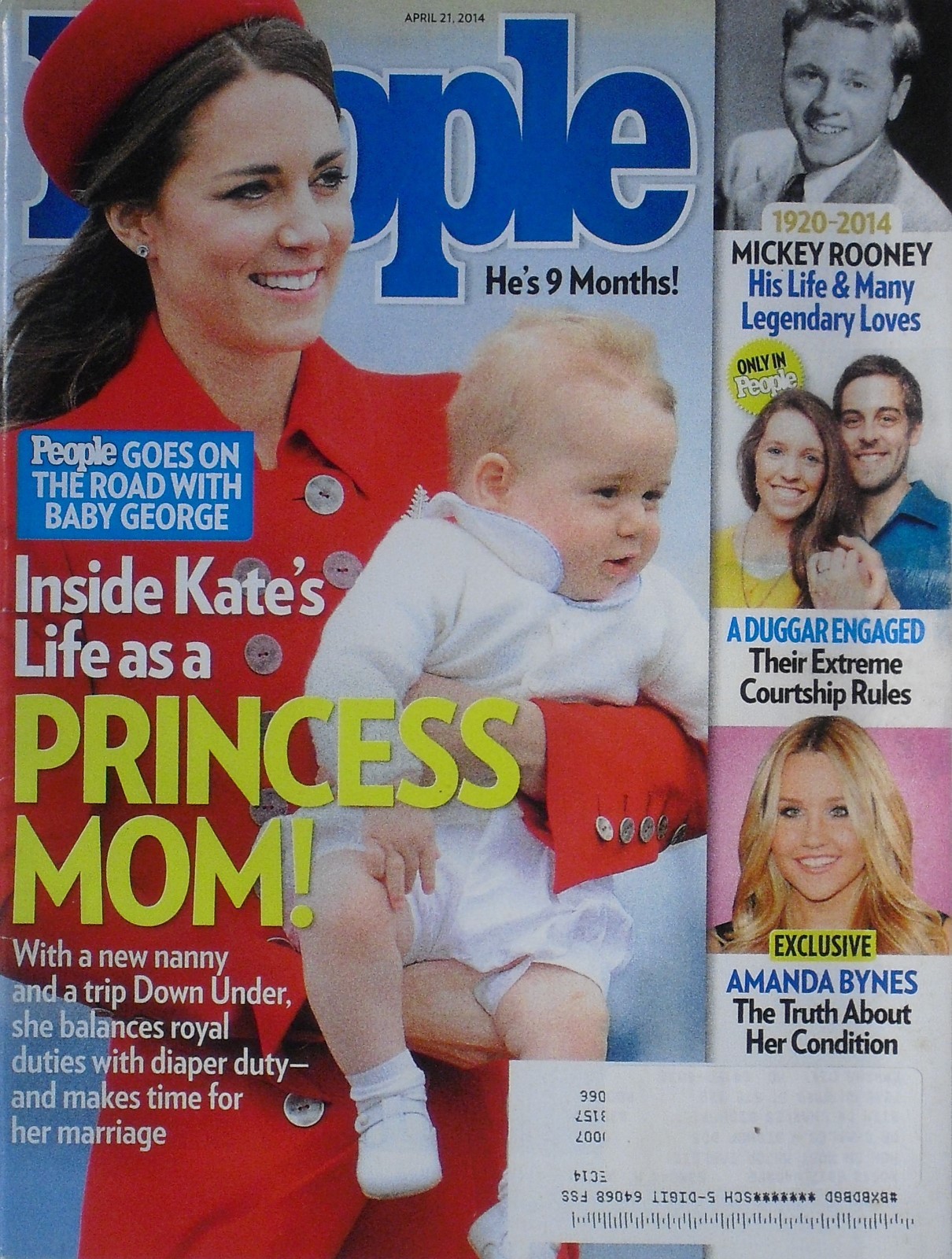 KATE MIDDLETON April 21, 2014 PEOPLE Magazine MICKEY ROONEY / AMANDA ...