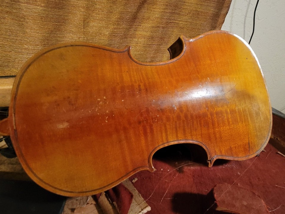 Antique German Stradivarius Labeled Violin in Case w/Bow "CONSERVATORY ...