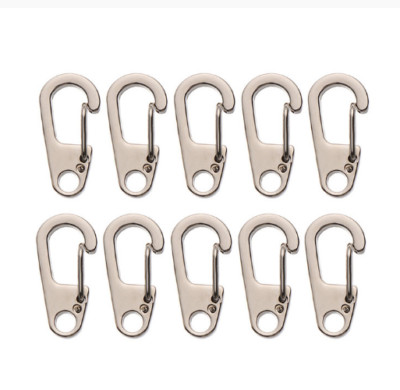 10PCs Outdoor Mini Alloy Hang Buckle Survival Gear Carabiner D-Ring Key ...