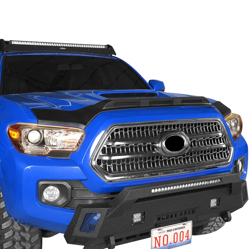 Fit Toyota Tacoma 2016-2023 Hood Protector Bug Deflector Guard w/ Amber ...