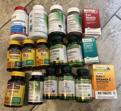 Huge Assortment Wholesale Lot Of 17 Assorted Vitamins & Supplements ...